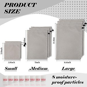 MUOUM Double Sided Adult Storage Toy Bags Set (8 pieces in 3 sizes) Microfiber Drawstring Bag Toy Storage Adult Organizer Adult Bag