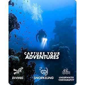 Movo DiveRig5 Underwater Video/Photo Diving Rig for Scuba and Snorkeling - Action Camera Cage Dive Rig, Waterproof Lights with Flexible Arm Mounts- Compatible with GoPro, DJI Osmo, Insta360 and More