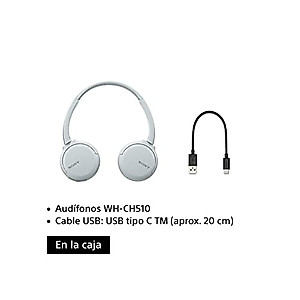 Sony Wireless Headphones WH-CH510: Wireless Bluetooth On-Ear Headset with Mic for Phone-Call, White (Amazon Exclusive)