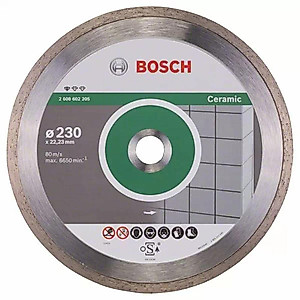 Bosch Professional 1x Standard for Ceramic Diamond Cutting Disc (for Ceramics, Tile, 230x22.23x1.9x7 mm, Accessory for Angle Grinder)