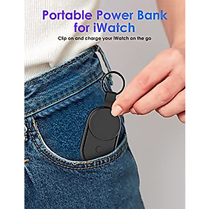 PAOLIMAX Portable Wireless Charger for Apple Watch, iwatch Charger【Upgraded Version】 1100mAh Smart Keychain Power Bank, Portable Magnetic iWatch Charger for Apple Watch Series 7/6/5/4/3/2/SE/Nike
