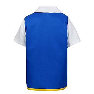 SUXIA Anime Trainer Costume Halloween Cosplay Jacket Gloves Hat Set (120(4-6Years), blue)