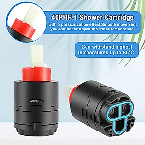 40PHF-1 40mm Pressure Balance Cartridge,Shower Cartridge Replacemen,Compatible With Shower Faucet for Shower Valve, Product Height 3.22 in (82mm) Width 1.57 in (40 mm)
