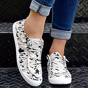 Women Shoes Casual Shoes Non Positioning Tie Dye Printing Sports Shoes Canvas Fashion Casual Shoes Woman Sandals Size 6 White