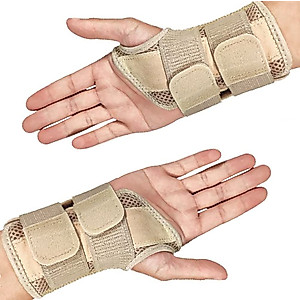 NuCamper Wrist Brace Carpal Tunnel Right Left Hand for Men Women, Night Wrist Sleep Supports Splints Arm Stabilizer with Compression Sleeve Adjustable Straps,for Tendonitis Arthritis Pain Relief