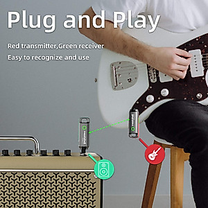 Westshell 1 Key to Switch Wireless Guitar System Wireless Guitar Transmitter Receiver for Electronic Instrument Guitar Amp Digital Electric Acoustic Bass Guitar Accessories