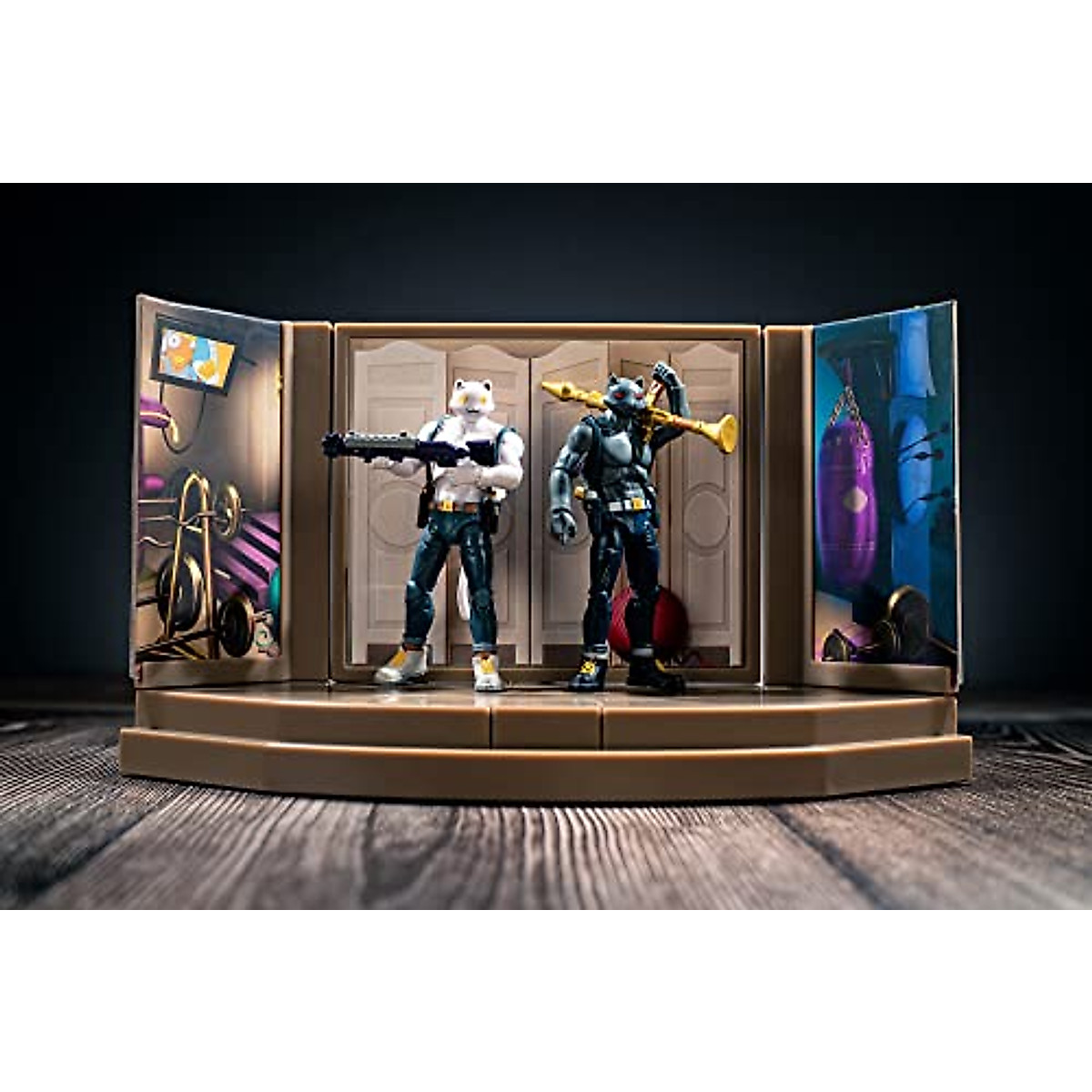 FORTNITE Meowscles Agent’s Room Featured Playset with Two 4-inch Articulated Figures Plus Weapons and Accessories