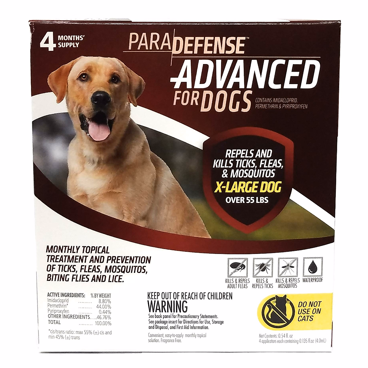 Para Defense Advanced 56+ lb Dog Pet Flea Control Supply, X-Large