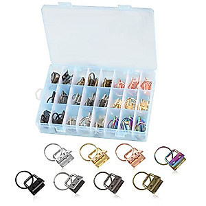 LEONTOOL 48 Pcs Key Fob Hardware Set 8 Colors Keychain Fob Hardware 1.25 Inch for Wristlet Keychain, Key Lanyard and Key Chain Making