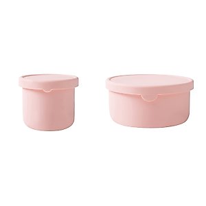 Silicone Bowls with Lids Set Reusable Food Container with Airtight Lids Versatile for Storing Meals Microwave/Dishwasher/Freezer-Safe Bowl For Indoor And Outdoor Use (pink)
