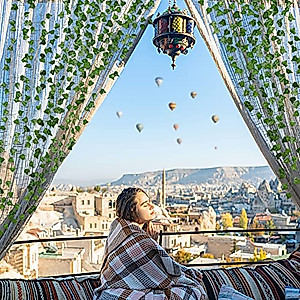 ARTKAIKE Fake Vines for Room Decor(12 Pack 84 Feet) Aesthetic Artificial Plant Ivy Leaves Hanging Greenery Garlands for Home Bedroom Wall Wedding Party Decor