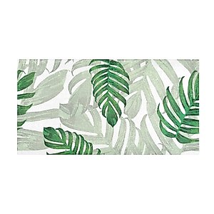 Fluffy Floor Carpet-Palm Monstera Jungle Leaf，39x20in Front Door Mat Indoor Machine Washable Carpet,Aesthetic Rug