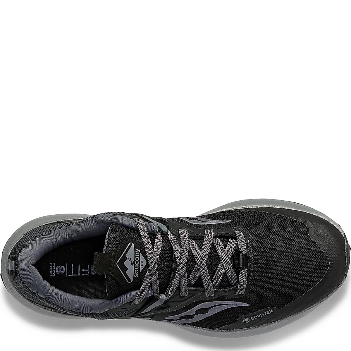 Saucony Women's Ride 15 TR Gore Tex Trail Running Shoe, Black/Charcoal, 8.5