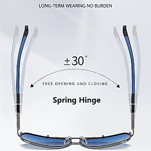 Haigfore Polarized Sunglasses Classic Fashion Oversized Frame for Men Driving UV Protection (Gunmetal Frame/Gradient Blue Lens)