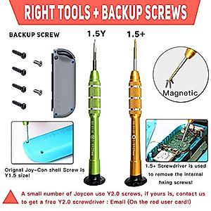 Joycon Joystick Replacement 4 Pack for Fix Drift Nintendo Switch Joy-Con Controller & Switch Lite Joystick Replacement Left/Right Analog Thumb Stick, Metal Latch, Include Y1.5 Screwdrivers