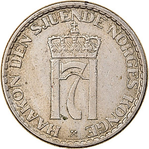 1953-1957 1 Norwegian Krone Minted Under Haakon VII of Norway. 1 Krone Graded By Seller Circulated Condition