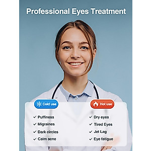 Luxtude Gel Eye Mask Cooling Eye Mask for Dry Eyes 2PCS, Heated Warm Eye Ice Pack Reusable Gel Sleep Mask, Frozen Cold Eye Compress for Puffiness/Dark Circles/Headaches/Allergies (Blue)