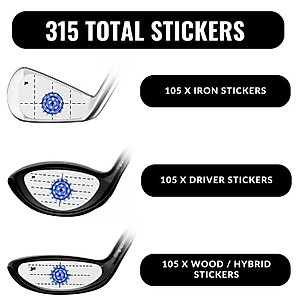 (Upgraded) Golf Impact Tape 315Pcs,Golf Stickers, Impact Tape, Golf face Tape. Golf Tape, Impact Labels Golf, Golf Tape Club face, Golf Strike Tape