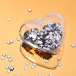 EBOOT Silver Star Confetti Glitter Star Table Confetti Metallic Foil Star Sequins for Thanksgiving Winter Christmas Wedding Birthday Party Graduation Festival Decorations, 30 Grams/ 1 Ounce
