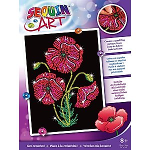 Sequin Art Purple Poppies, Sparkling Arts and Crafts Kit; Creative Crafts for Adults and Kids