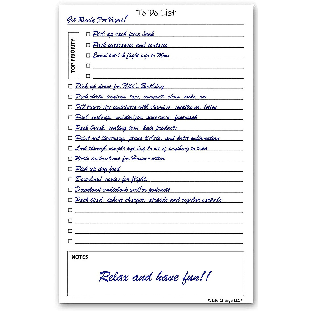 TO DO List Notepads (2 Pack, 50 Pages Each) Planner Pads. ToDo Checklist w/Priority & Note Sections. Organize & Track Projects, Clients or Daily Tasks. 5.5 X 8.5, A5 Sheets. Made in the USA.