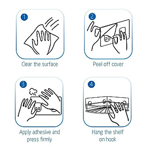 Toxz Stainless Steel Adhesive Corner Bathroom Shelf Storage Wall Shelf Organizer,Shelves for Bathroom/Kitchen,22×22×6.5cm(Ship from US!)