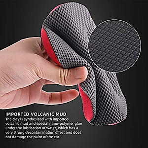 Clay Bar Pad, 6 Inch Mid Grade,1Pc Handle Grip Pad and 1 Pc Clay Bar Applicator, Synthetic Clay Bar Pad for DA Polisher and Rotary Polisher for Car Detailing, Clay Bars Auto Detailing -CHMLP6MA