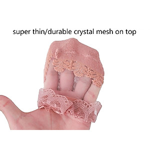 CHUNG Baby Toddler Girls Princess Cotton Frilly Socks Lace Ruffle Pack of 4/5/6 Thin Mesh Summer for Dress (3-12M, Crystal 6 pairs)