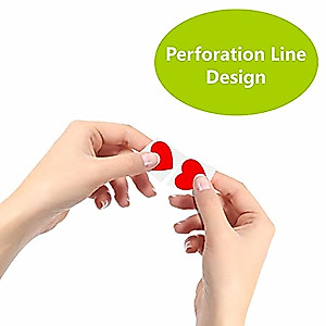 1200 PCS Red Heart Shaped Sticker Labels with Perforation Line in Roll, Use for Valentine's Day, Award Charts, Offices, Teachers & Classrooms, Bookmarks (3/4" in Diameter)