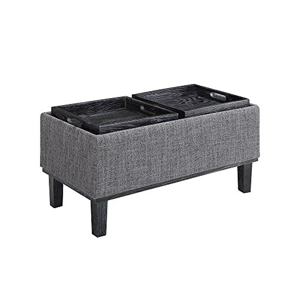 Convenience Concepts Designs4Comfort Brentwood Storage Ottoman, Gray Fabric