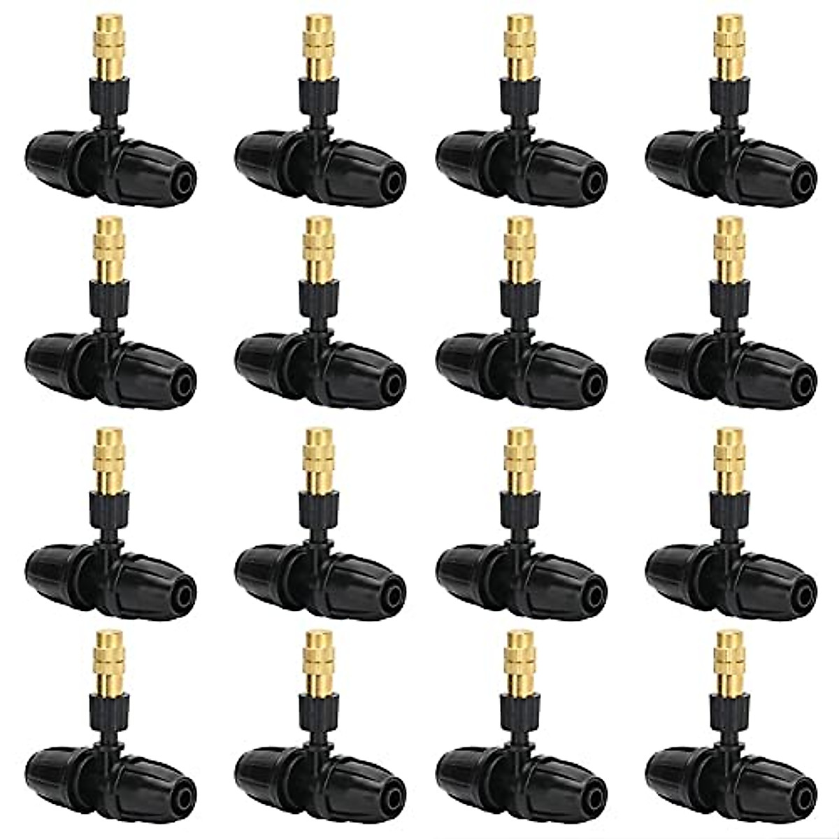 50 Pcs Irrigation System Copper Nozzle, Adjustable Spray Nozzle, Irrigation Drippers Sprinklers Emitter Drip System on 8/12mm Barb, Garden Cooling Irrigation Equipment