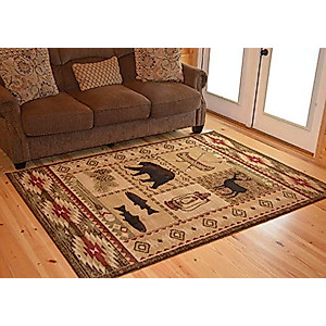 Rustic Lodge Brown 8x10 Area Rug, 7'10x9'10
