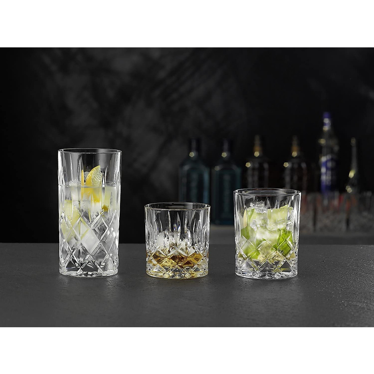 Nachtmann Brand Noblesse Collection, Single Old-Fashioned Glasses, Set of 4, Durable Crystal SOF Glass, Diamond Design, 245 ml/ 8.66-Ounce, Dishwasher Safe