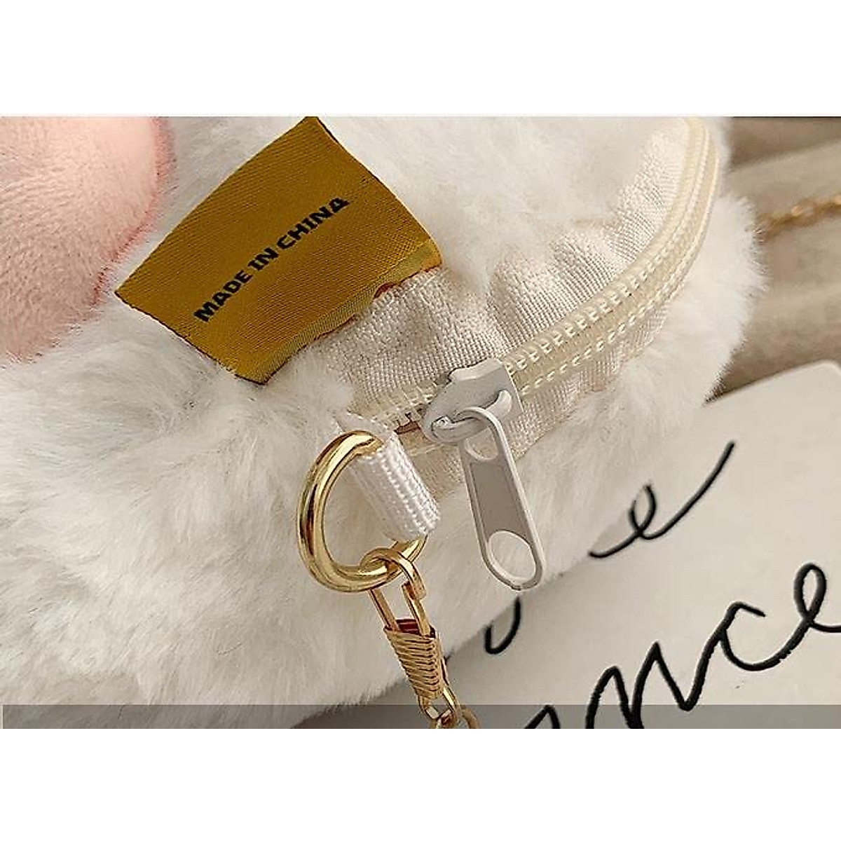 Cute Cat Paw Claw Plush Crossbody Bag for Women Girls Chic Wallet Cellphone Pouch Purse Handbag Soft Fluffy Fur Shoulder Tote (Grey Claw)