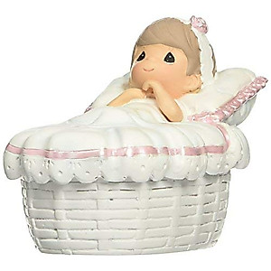 Precious Moments, Baptized In His Name Resin Box With Rosary, For Girl, 153406