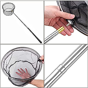 Mingjieus Pool Skimmer Net with Stainless Steel Telescopic Pole,58" Extendable Leaf Skimmer Pool Rake Pool Nets for Cleaning Above Ground Inground Swimming Pool, Pond,Spas,Hot Tub
