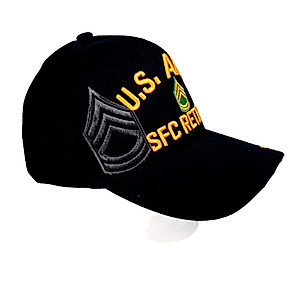 SFC Retired Baseball Cap Hat Black Embroidered Acrylic Army H5