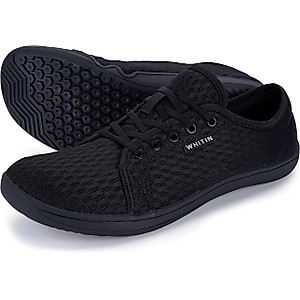 WHITIN Women's Water Shoes Swim Dry Quick Barefoot Aqua Sneakers Beach Minimalist Size 6 Zero Drop Sports Walking Surf Boating Fishing River Black 36