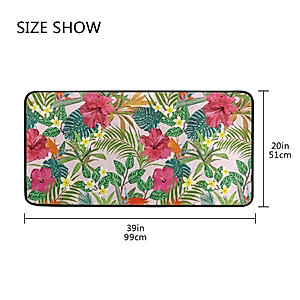 ElliTarr Kitchen Rugs and Mats Non Skid Washable Spring Floral Red Absorbent Floor Mats Cushioned in Front of Sink for Home Farmhouse Kitchen Bathroom Kitchen Runner Rug 39 x20Inch