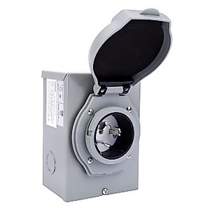 3 Prong 50 Amp 125/250V Generator Power Inlet Box - NEMA SS2-50P Power Inlet Box - 12500 Watts Generator Inlet Plug for Outdoor Receptacle - Weatherproof Generator Outlet, ETL Listed