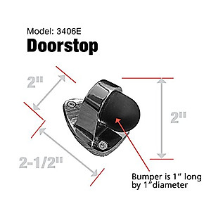 Shepherd Hardware 3406E Heavy Duty Floor Mount Door Stop, 2-Pack, 2 Inch, Satin Nickel