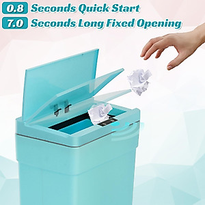 Dkeli Trash Can 13 Gallon Kitchen Trash Can for Bathroom Bedroom Home Office Automatic High-Capacity Plastic Touch Free Garbage Can with Lid Waste Bin 50 Liter, Set of 2