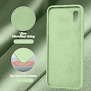 Vooii for iPhone X Case, iPhone Xs Case, Soft Silicone Gel Rubber Bumper Case Microfiber Lining Shockproof Full-Body Protective Case Cover for iPhone X/Xs - Matcha