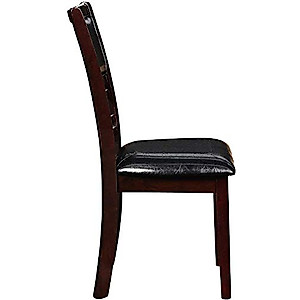 New Classic Furniture Gia 5-Piece Round Dining Set with 1 Dining Table and 4 Chairs, 47-Inch, Ebony