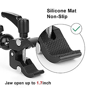 iTODOS Cell Phone Holder Mount Clip for Golf Cart,Wheelchair Walker,Stroller,Spin Bike, Table, Clamp Fits iPhone,Galaxy, Nexus,Most Phones and GPS up to 4" Wide,Aluminum Alloy Material