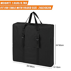 REDCAMP folding table Storage bag, WaterProof Carry Bag with Handles for Folding Picnic Camping Card Table, Black 26" D x 5" W x 24" H