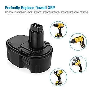 Powerextra 3.7Ah DC9091 Battery Compatible with Dewalt 14.4V XRP Battery DW9091 DW9094 DE9038 DE9091 DE9092 Cordless Power Tools(2 Pack)