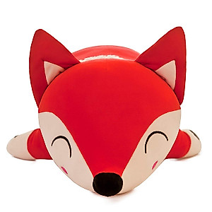 HYSTYLE Plush Fox Hugging Animal Pillows Stuffed Animal Toys Gifts for Kids, 13.8"