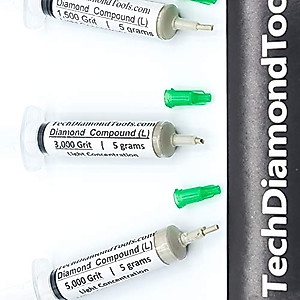 TechDiamondTools Kit of 3 Diamond Glass Polishing Compound Polishing Paste 1500 3000 8000 Grit 10 Grams Each for Glass Windshield Scratch Remover with 10% of Diamond Powder USA Made