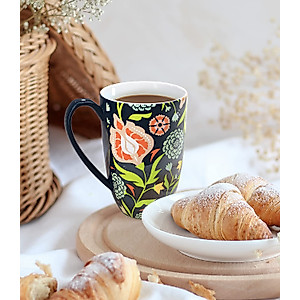 immaculife Tea Cup with Infuser and Lid Tea Mug with Lid Teaware with Filter Large Capacity 16OZ, Navy blue